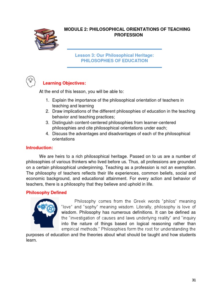 Module 2 - Ped 02 The Teaching Profession 2 (Revised - Final) | PDF | Philosophy Of Education ...