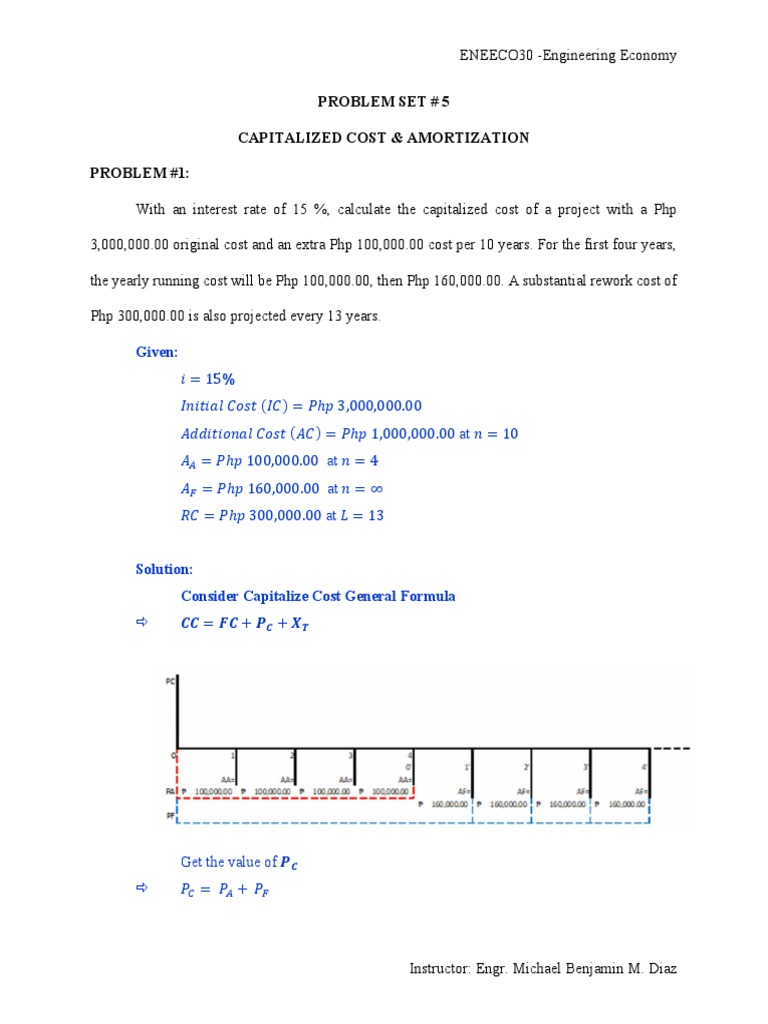Problem Set 5 With Solution - Capitalized Cost & Amortization | PDF ...