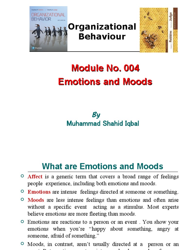 Emotions and Moods in Organizational Behavior | PDF | Emotions | Mental ...