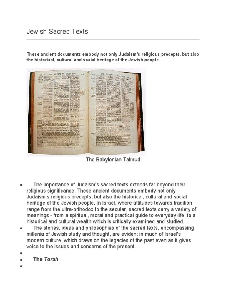 Jewish Sacred Texts: A Guide | PDF | Siddur | Talmud
