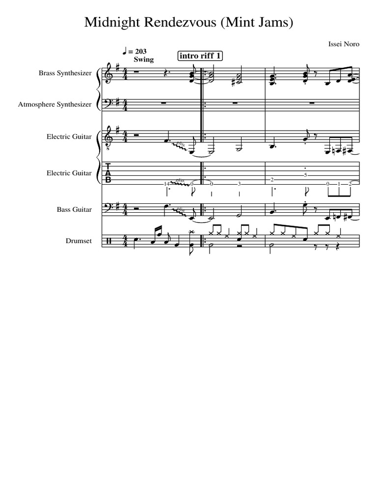 Midnight Rendezvous Mint Jams | PDF | Sound | Musical Notation