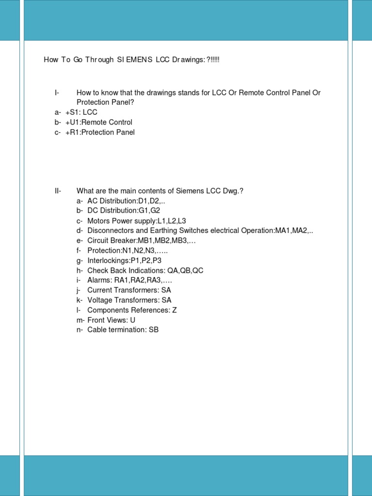 Siemens LCC Drawing Guide | PDF