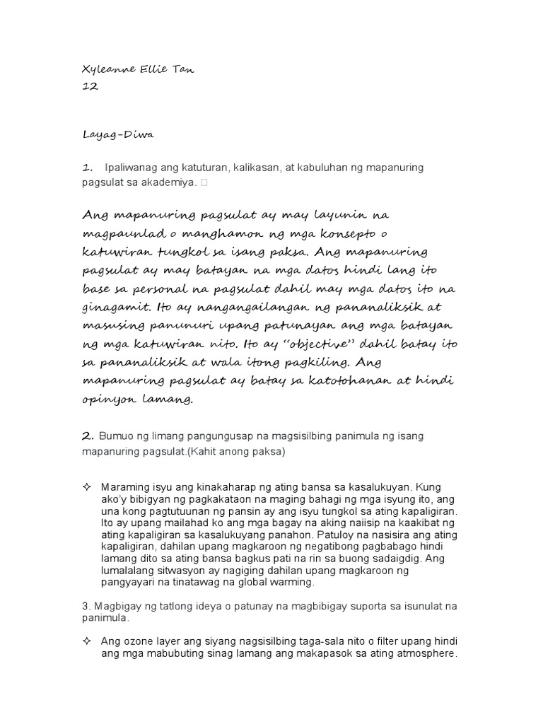 Filipino Layag-Diwa | PDF