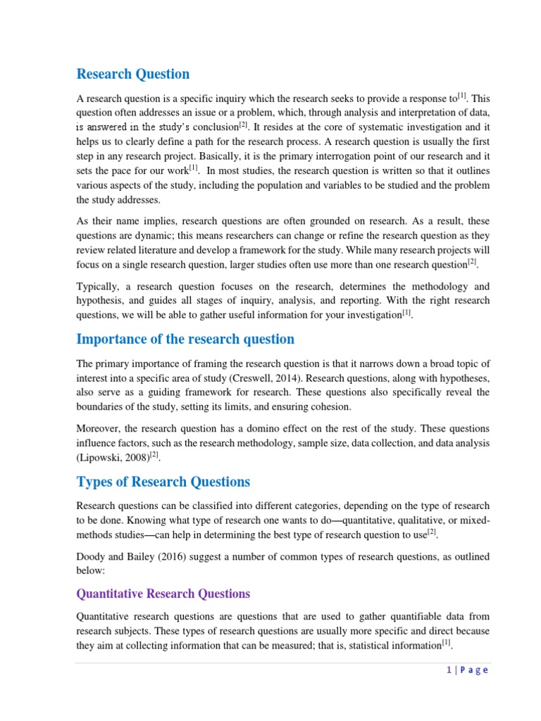 Research Question | PDF | Quantitative Research | Qualitative Research