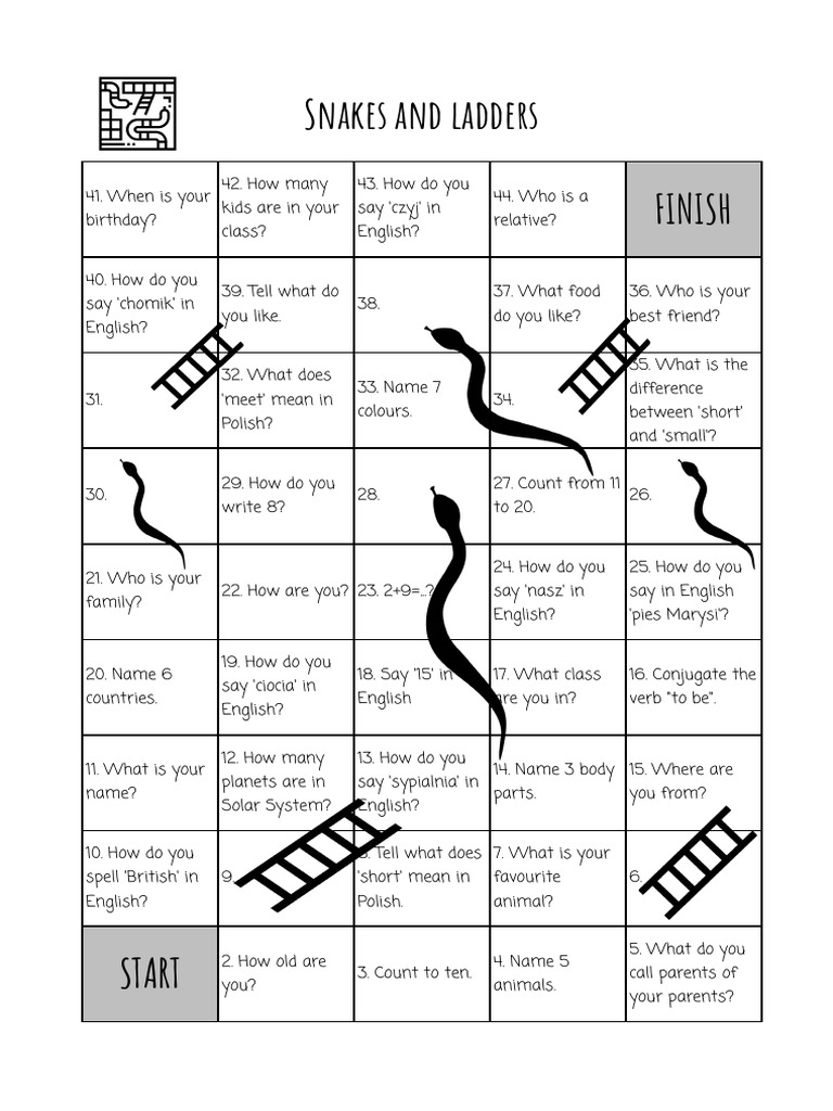 Snakes and Ladders English-Polish Board Game | PDF | Planetary Science
