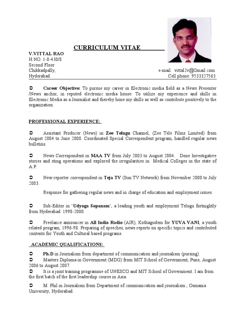 V.vittal Rao | PDF | News | Journalism