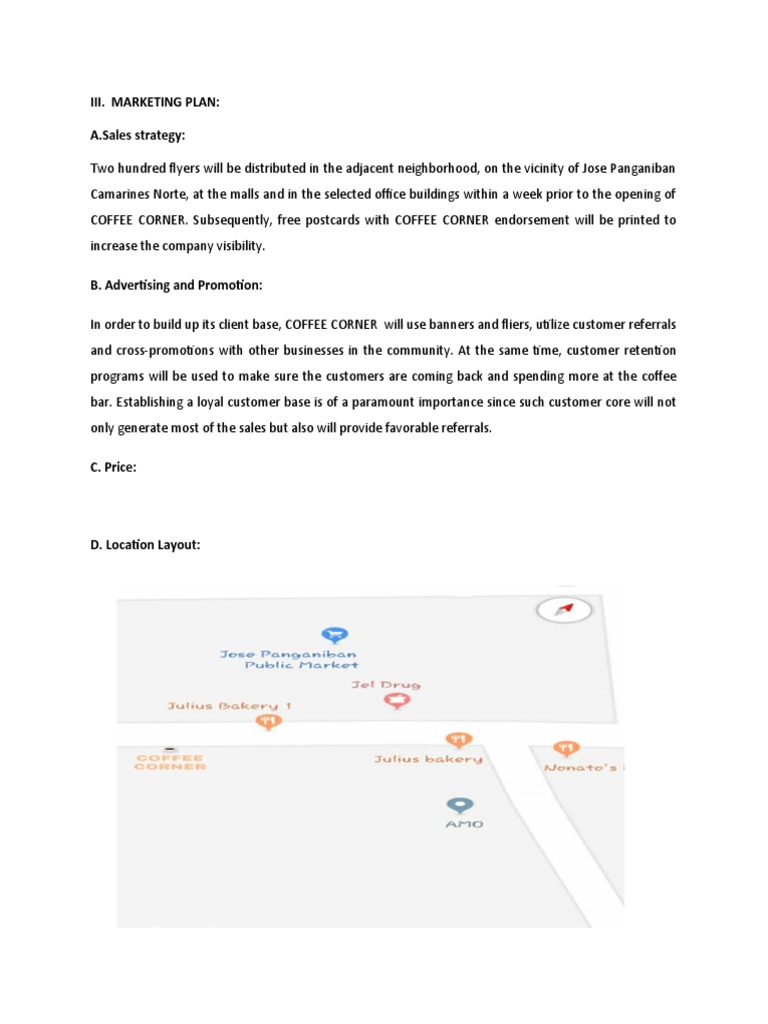 Coffee Corner Marketing Plan Pdf Coffee Marketing