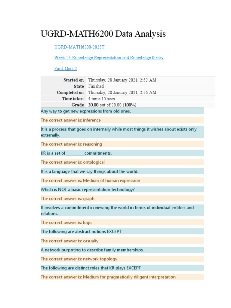Data Analysis Finalz Quiz 2 | PDF