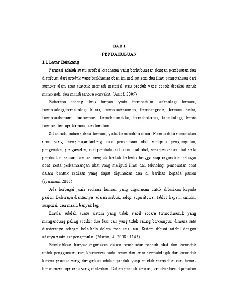 Laporan Emulsi | PDF | Kesehatan Holistik | Sains & Matematika