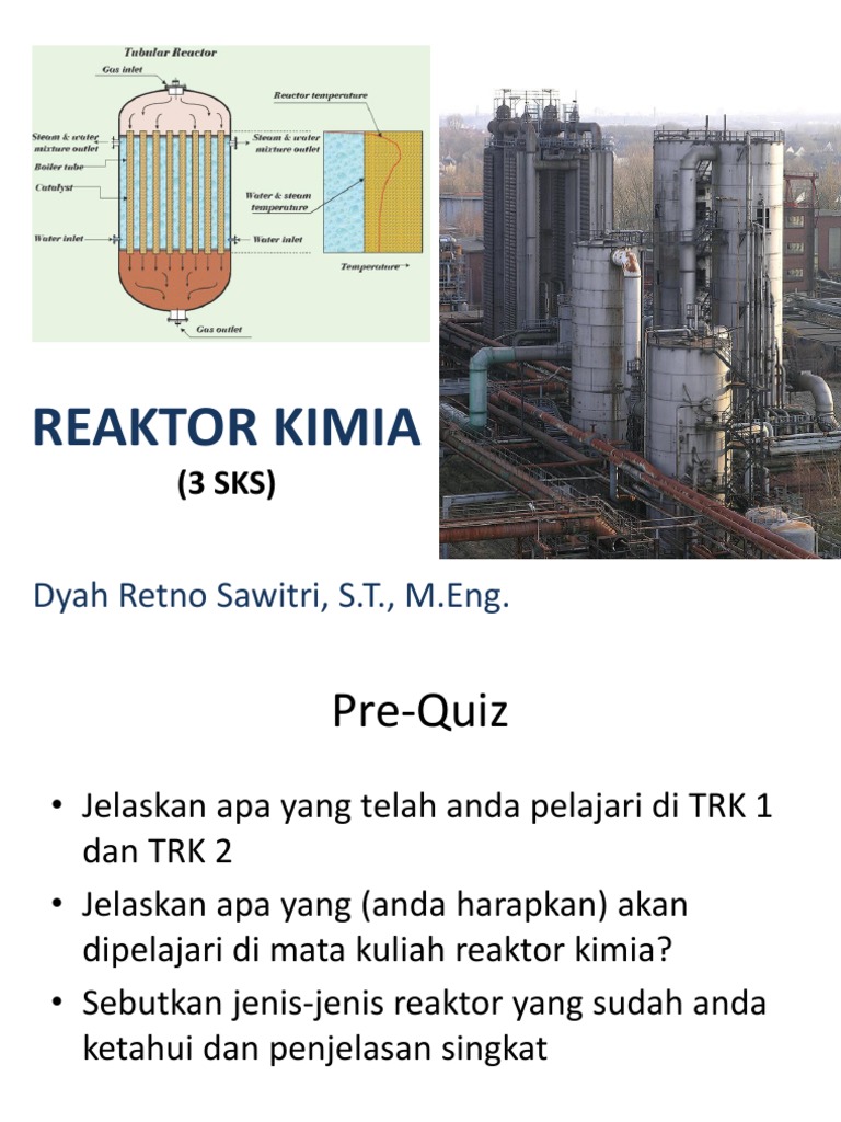 1 - Pengantar Reaktor Kimia | PDF | Chemical Reactor | Chemical Kinetics