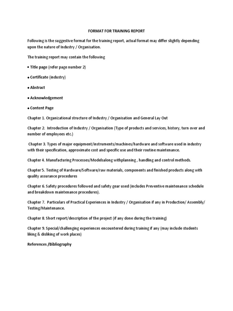 Format For Training Report | PDF | Business | Computers