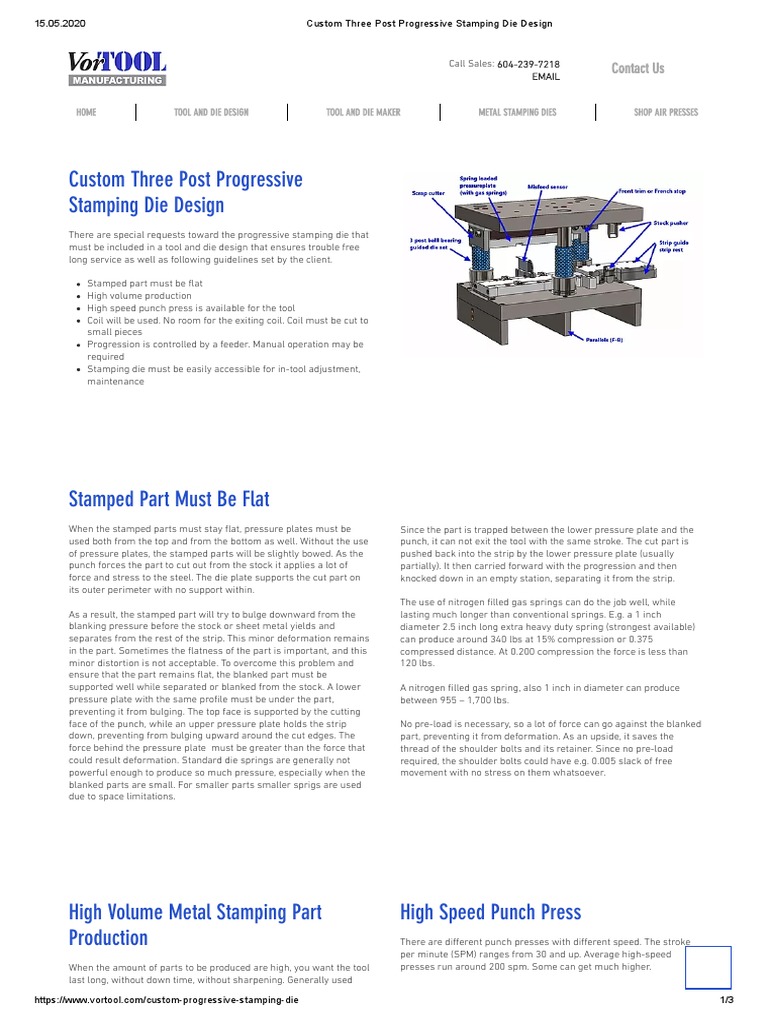 Custom Three Post Progressive Stamping Die Design | PDF | Screw ...