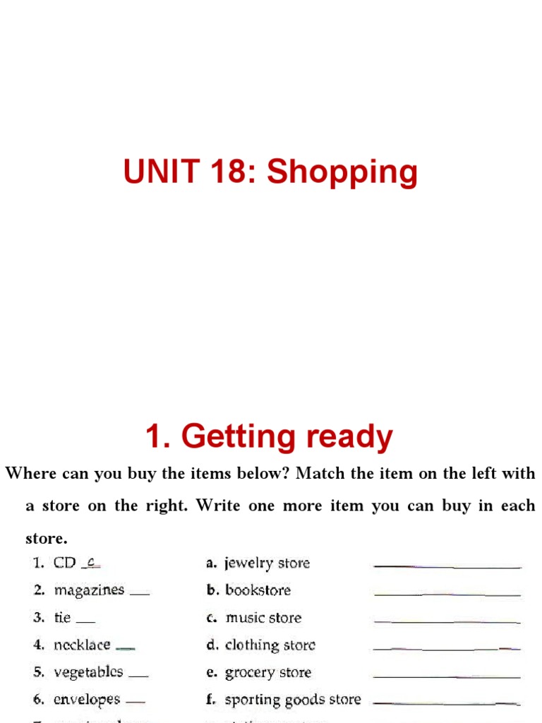 Unit18 Shopping | PDF