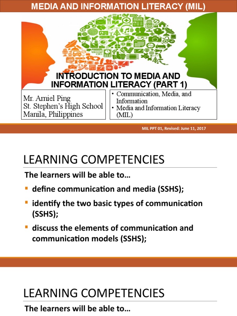 1.MIL 1. Introduction To MIL Part 1 Communication Media Information ...