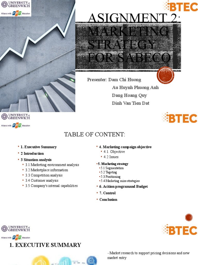 Asignment 2: Marketing Strategy For Sabeco: Presenter: Dam Chi Huong Au Huynh Phuong Anh Dang ...