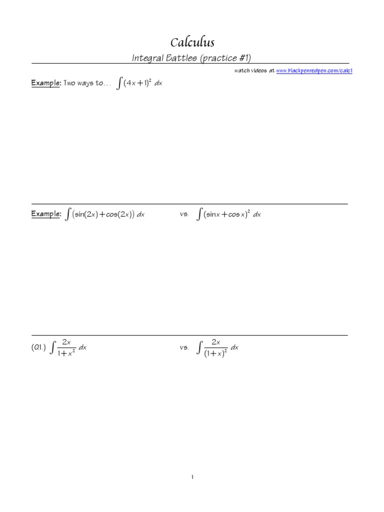 Blackpenredpen Integral Battle | PDF