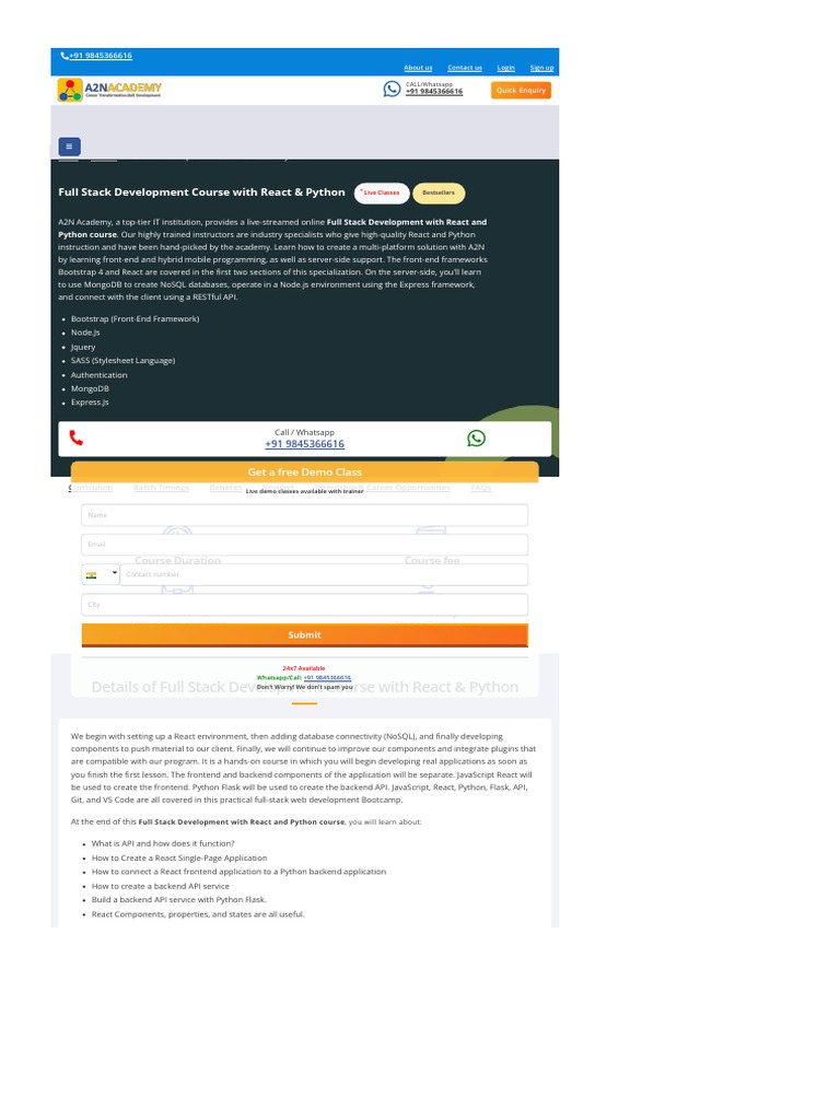 Coursefull Stack Development Course With React & Python | PDF | Web ...