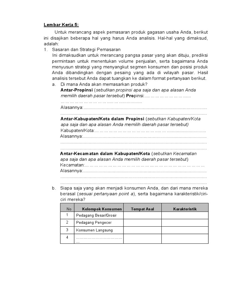 Lembar Kerja 5 Kwu | PDF
