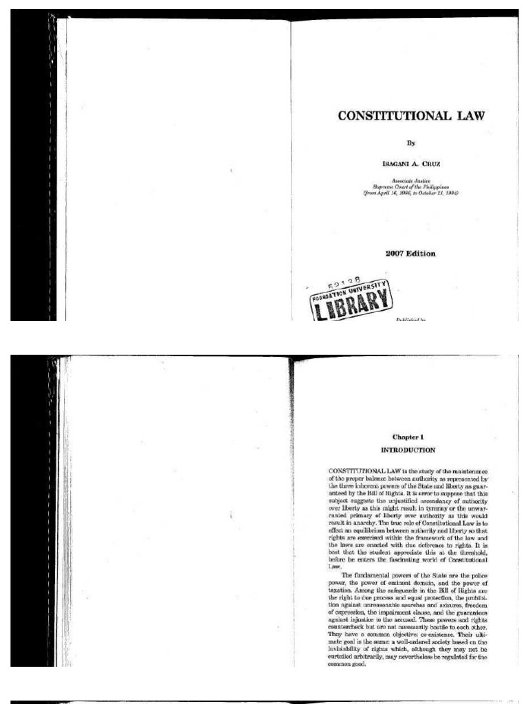 Constitutional Law - Isagani Cruz | PDF