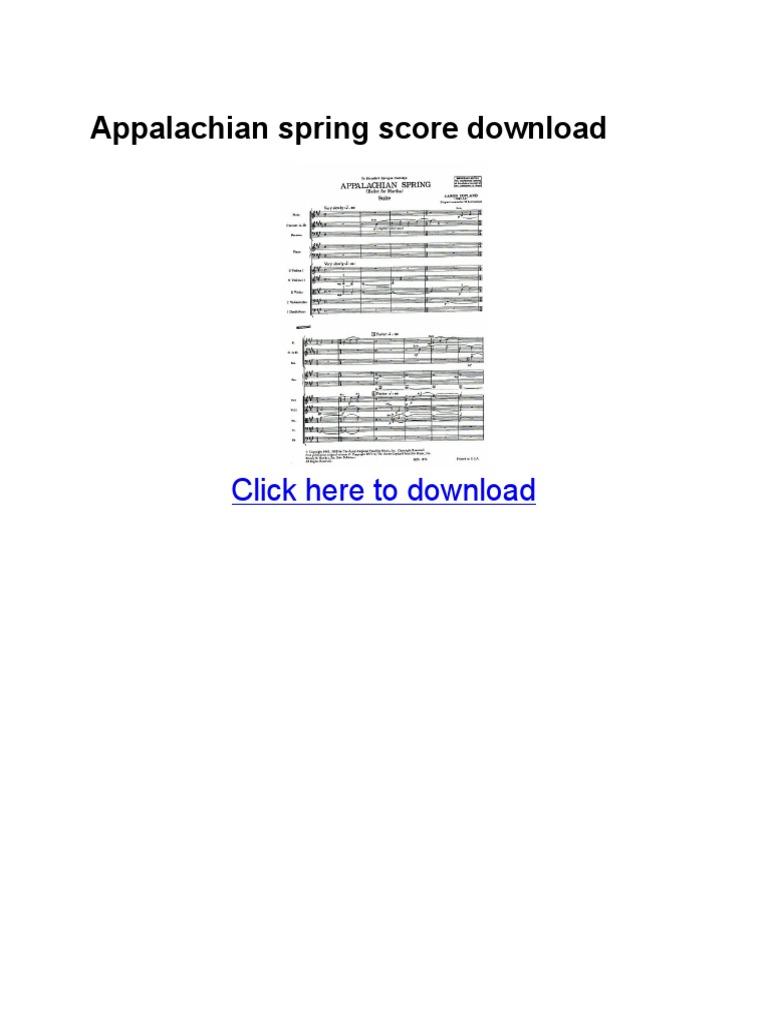 Appalachian Spring Score Access | PDF | Sheet Music | Orchestras
