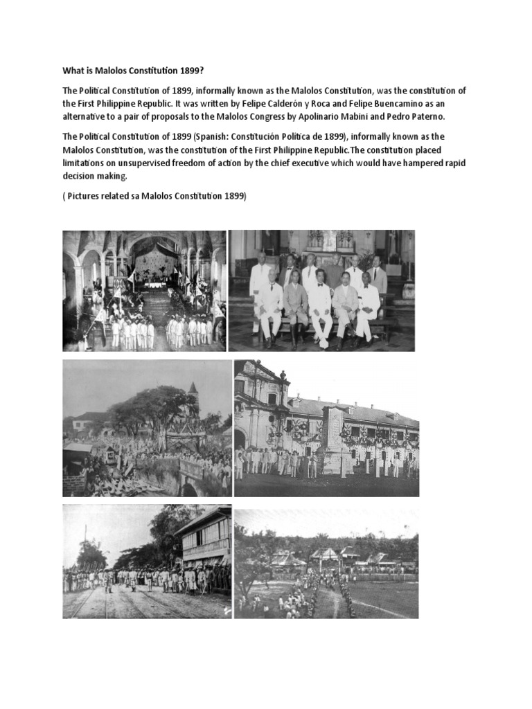 What Is Malolos Constitution 1899 | PDF