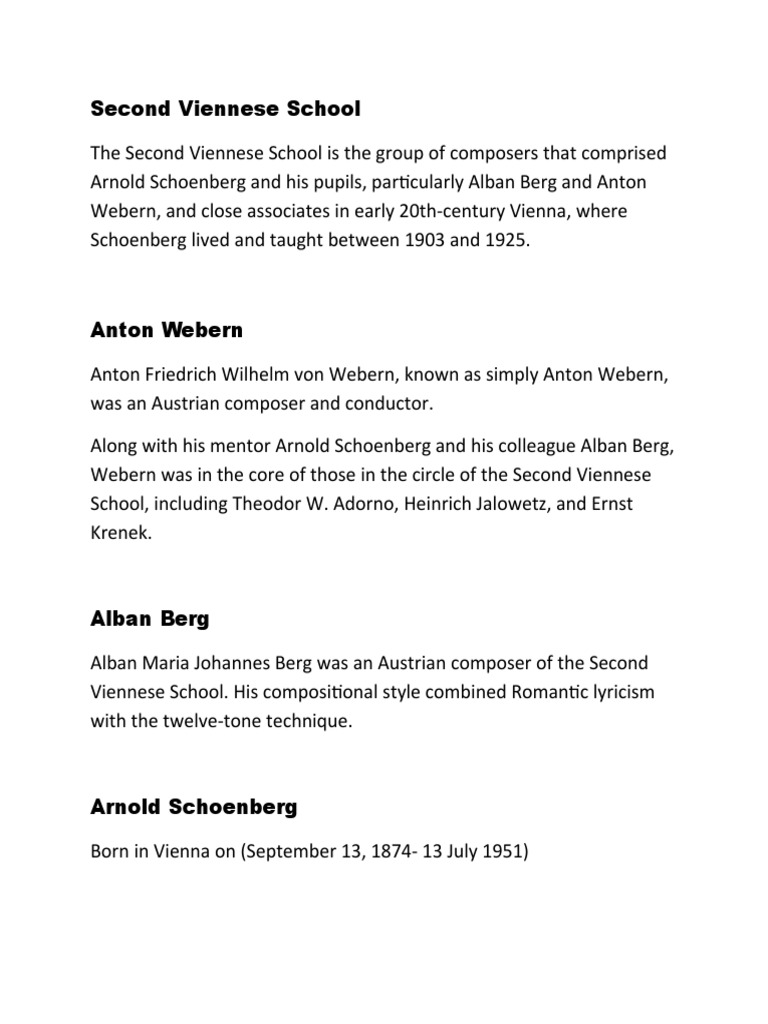 Second Viennese School | PDF | Musical Compositions | Performing Arts