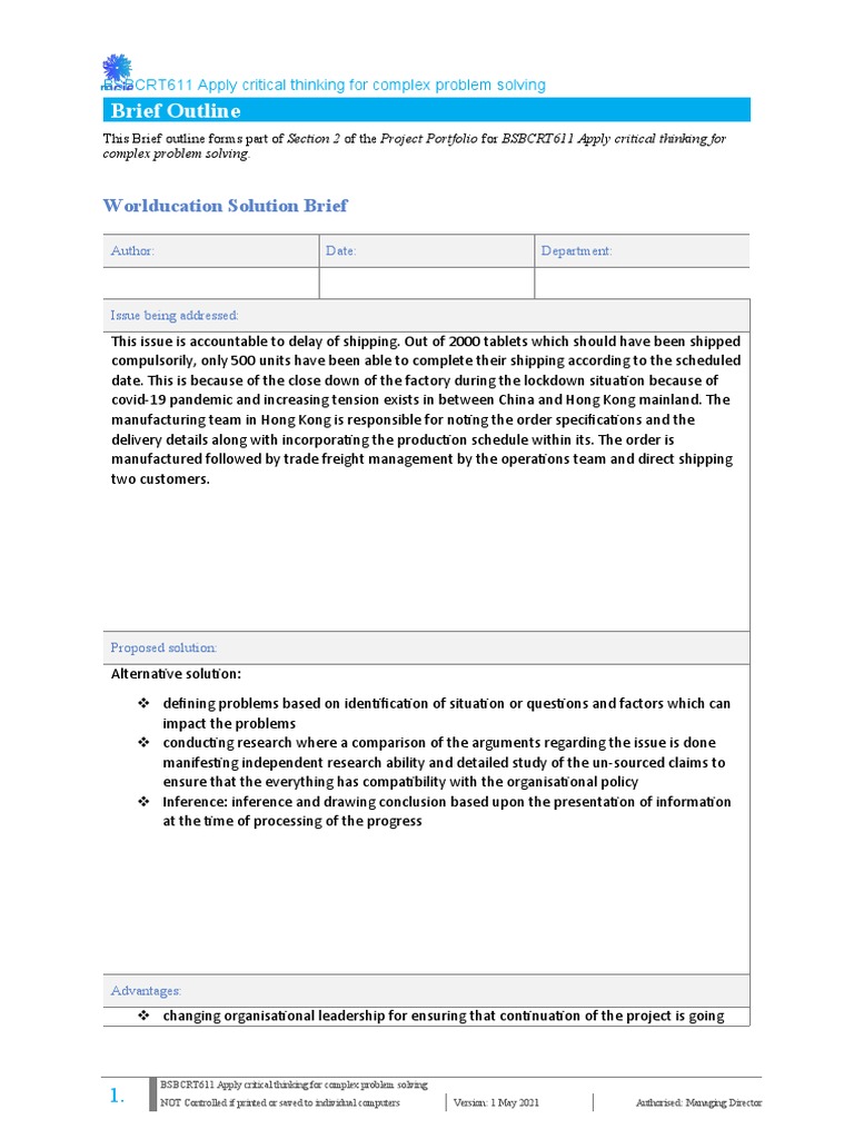 Brief Outline | PDF | Critical Thinking | Economies