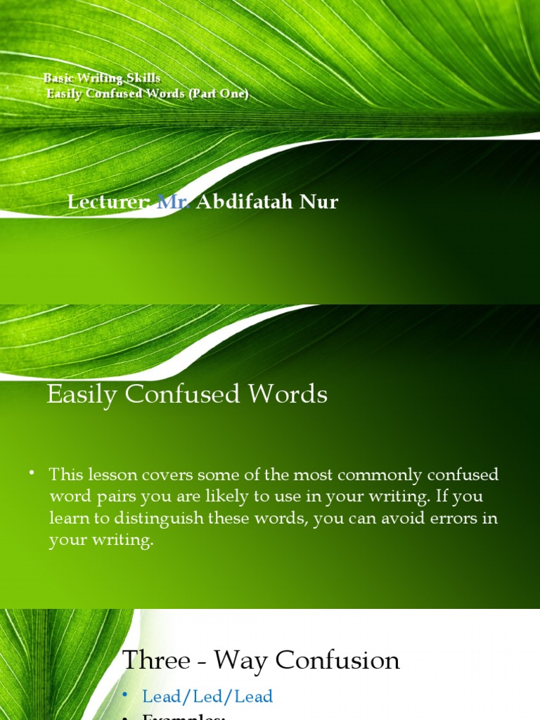 Easily Confused Words | PDF