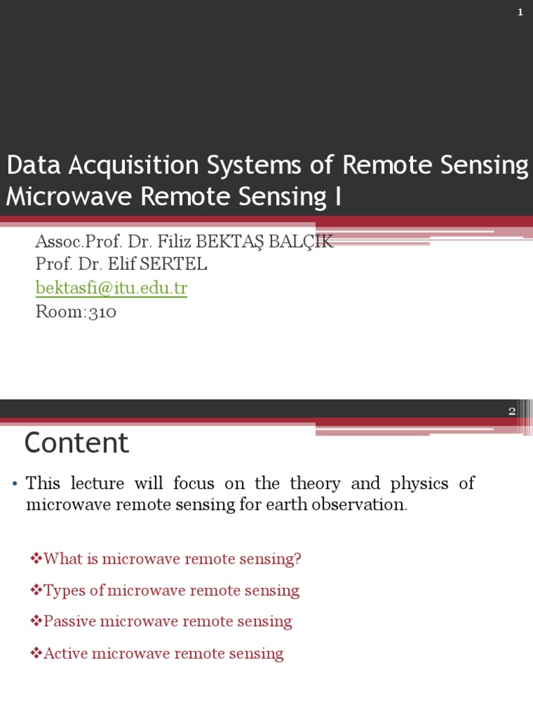 Types of Microwave Remote Sensing | PDF | Electromagnetic Spectrum ...