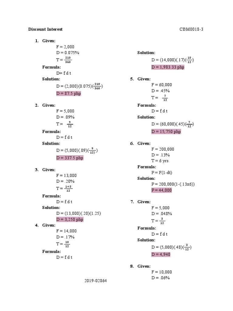 Discount Interest Calculations Guide | PDF
