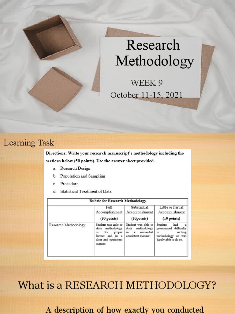 Research Methodology: Week 9 October 11-15, 2021 | PDF | Sampling ...