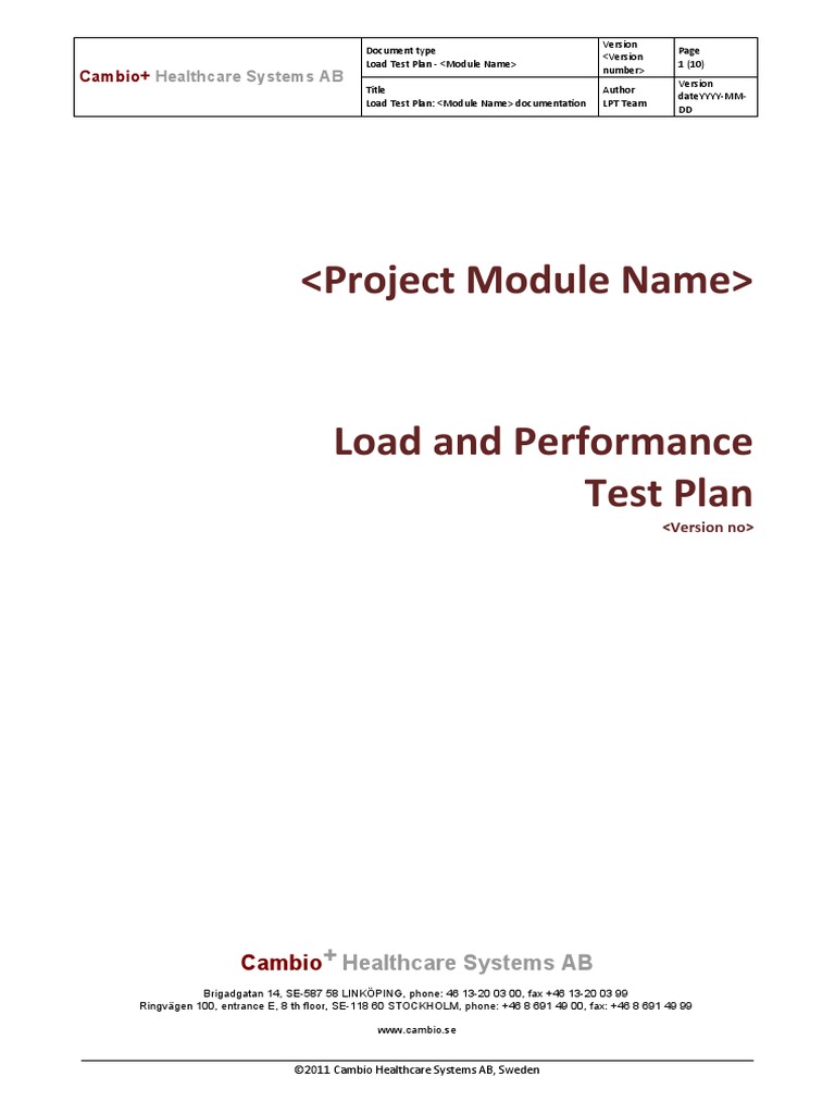R7 4 - Emergency - Load - Test - Plan - Template | PDF | Computing ...