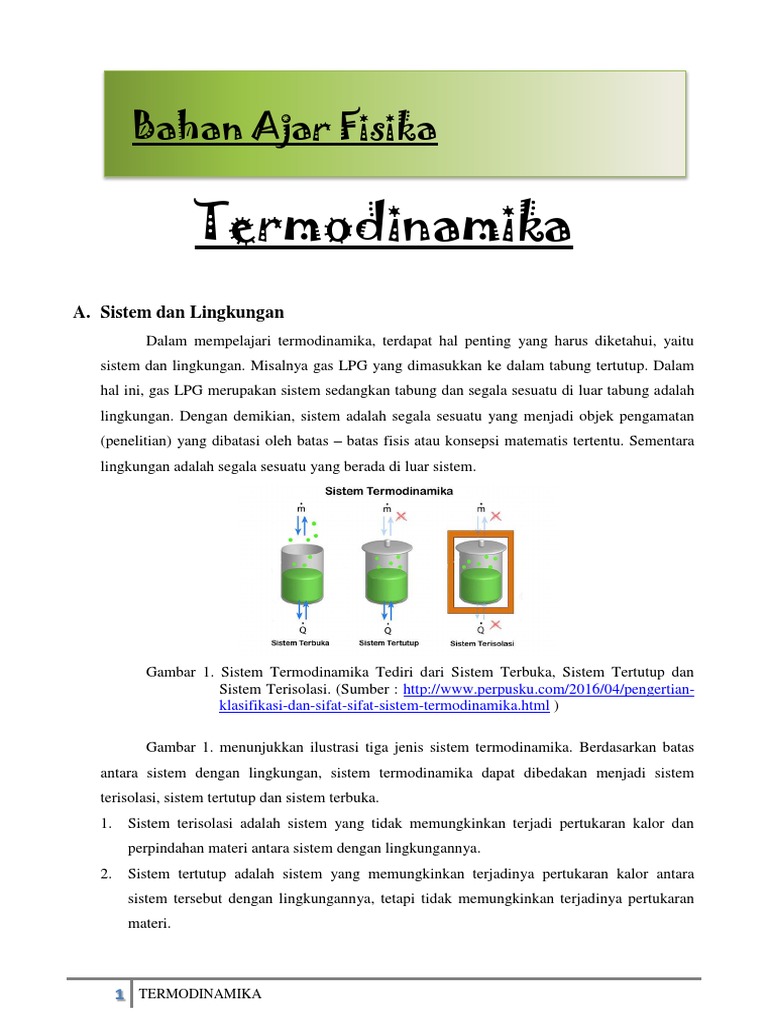 Materi Termodinamika | PDF | Metode & Bahan Ajar | Sains & Matematika