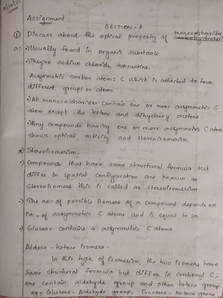 Biochemistry Assignment | PDF | Physical Sciences | Carbohydrates