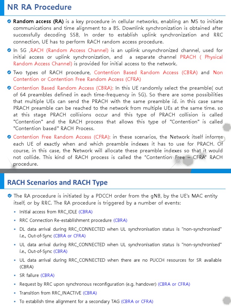 5G - NR RACH Procedure | PDF | Telecommunications | Electrical Engineering