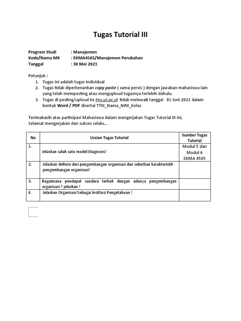 Tugas Tutorial III | PDF