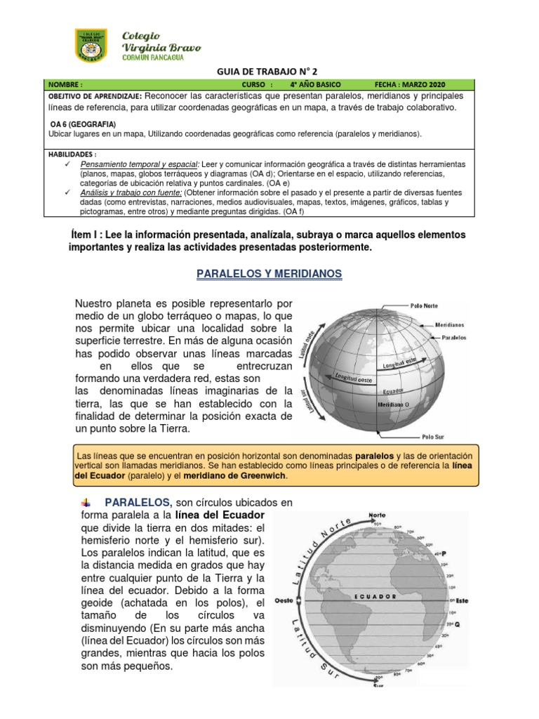 Paralelo y Meridiano | PDF | Ecuador | Tierra