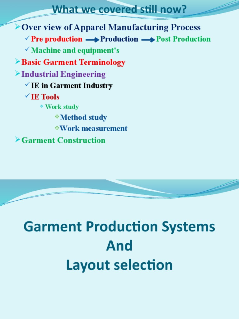 Garment Production Systems Overview | PDF