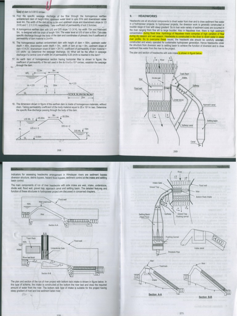 Hydropower Dam and Headworks Design | PDF | River | Dam
