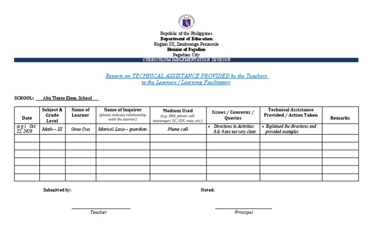 Technical Assistance Report for Students | PDF