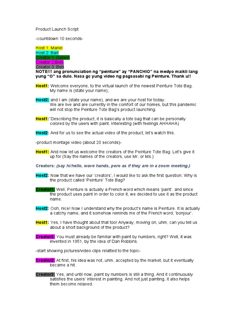 Product Launch Script | PDF | Consumer Goods