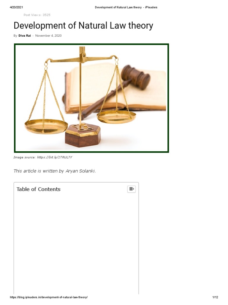 Development of Natural Law Theory - Ipleaders | PDF | Natural Law ...