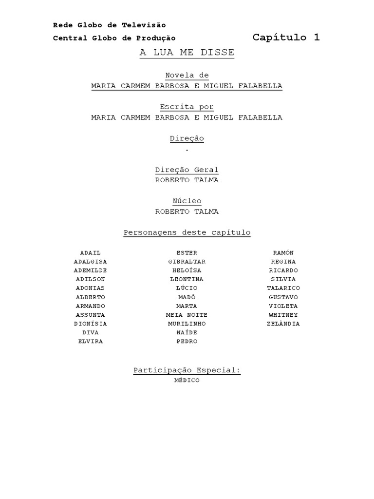 Capítulo 1: A Lua Me Disse | PDF