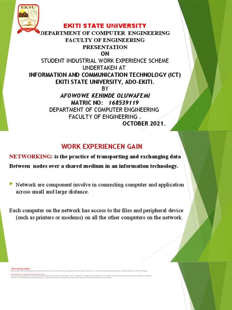 Ekiti State University: Department of Computer Engineering Faculty of ...