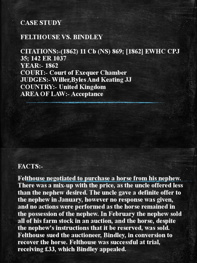 Felthouse vs. Bindley | PDF