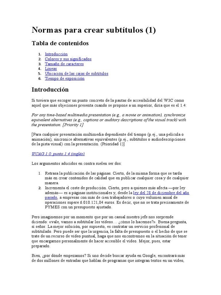 Subtítulos Normas para Crear | PDF | Color | Multimedia