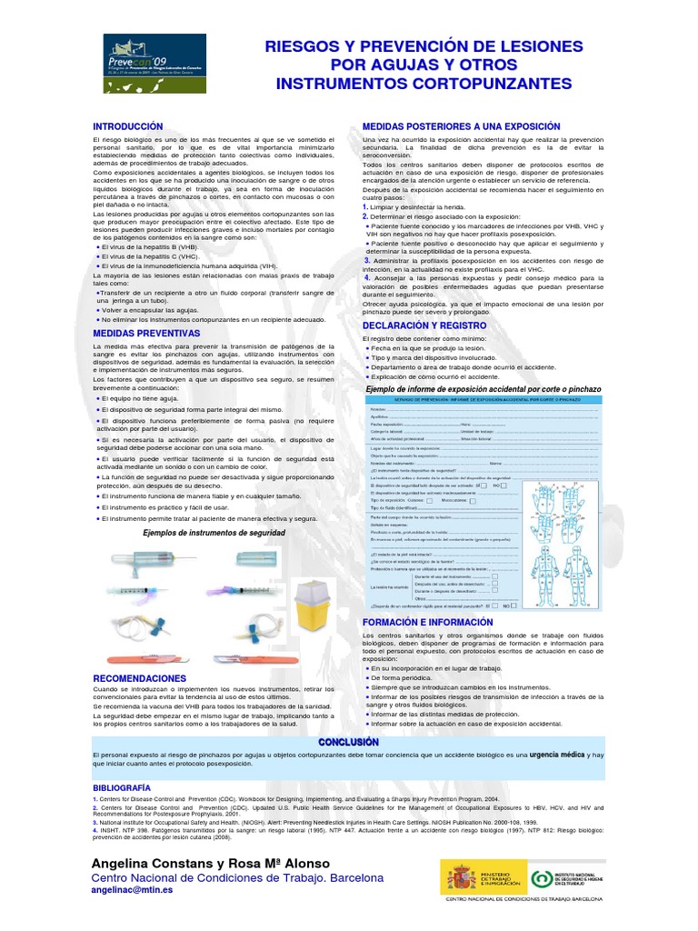 Prevención de Lesiones por Agujas | PDF | VIH | Virus de la hepatitis C