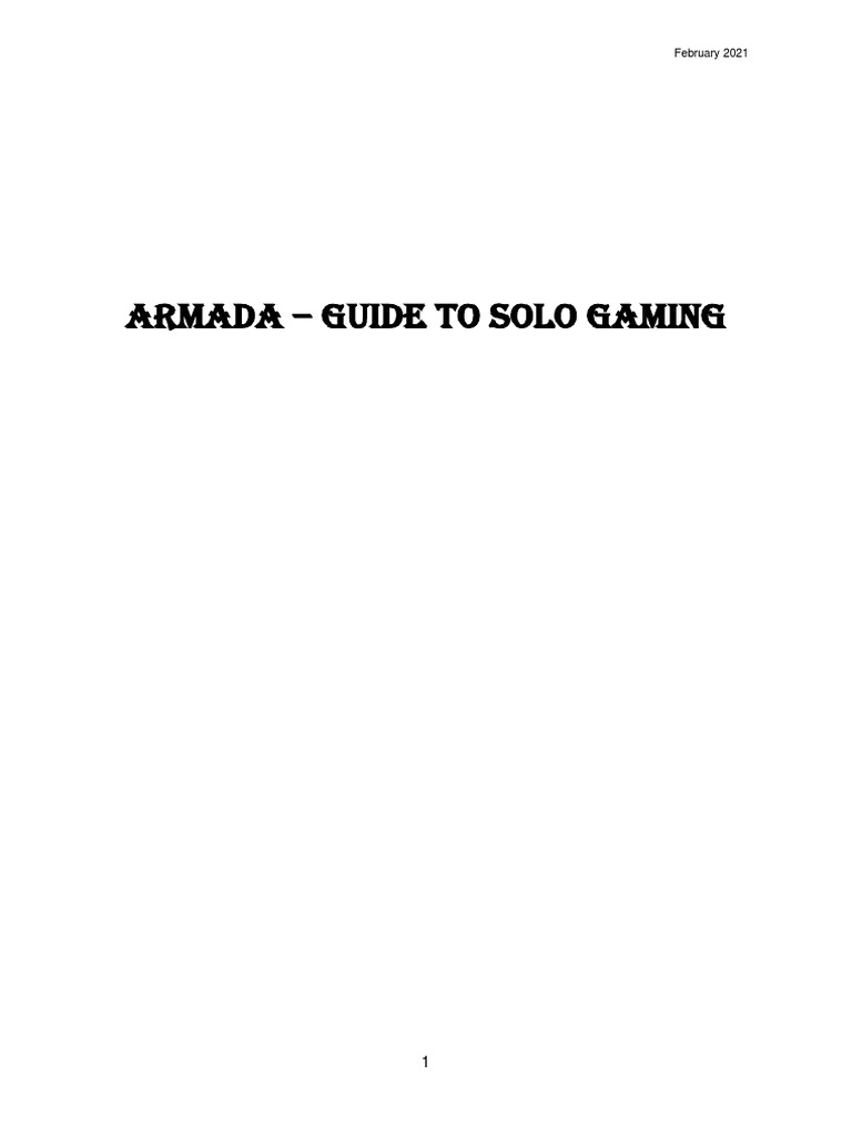 Armada - Guide To Solo Gaming: February 2021 | PDF | Ships | Convoy