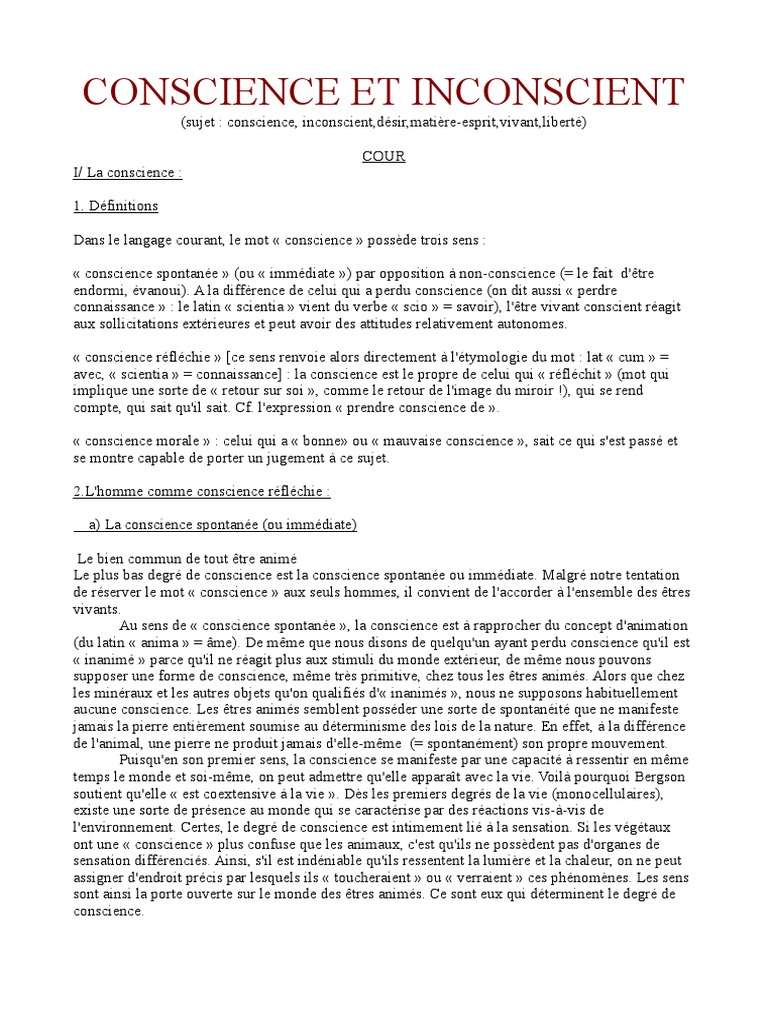 Conscience Et Incoscience | PDF | Conscience | Sigmund Freud