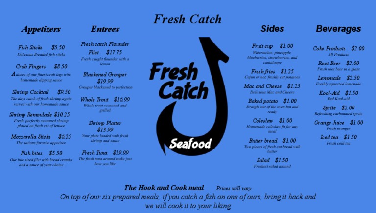 Fresh Catch Menu 1 | PDF | Meal | Hors D'oeuvre